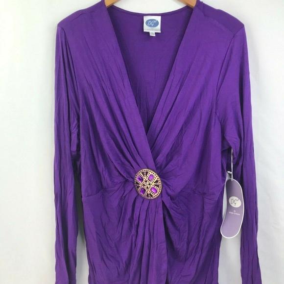Diane Gilman | Tops | Dg2 Diane Gilman Purple Gathered Blouse | Poshmark